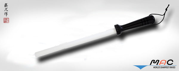 MAC 8 1/2" White Ceramic Honing Rod, Natural Handle (SR-85) – MAC Knife